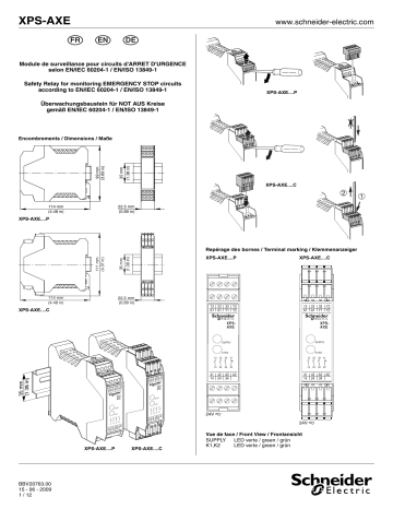 Schneider Electric XPSAXE... Safety Relay Instruction Sheet | Manualzz