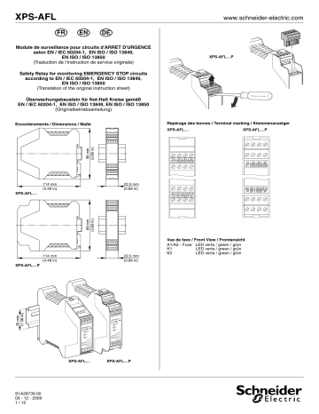 Schneider Electric XPSAFL... Safety module Instruction Sheet | Manualzz
