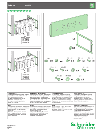 Schneider Electric ISFT 250/630 Instruction Sheet | Manualzz