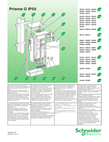 Schneider Electric Prisma Plus G IP55 enclosure leaflet Manuale utente ...