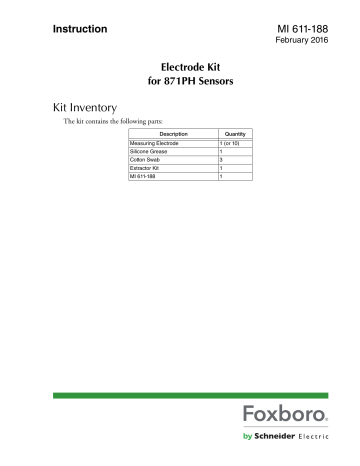 Schneider Electric Electrode Kit Instruction Sheet | Manualzz