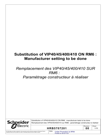 Schneider Electric Substitution of VIP40/45/400/410 ON RM6 ...