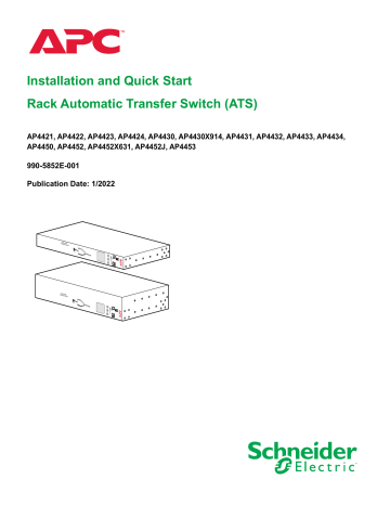 Schneider Electric Rack ATS Installation Guide | Manualzz