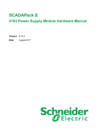 Schneider Electric SCADAPack 5103 Power Supply User Guide | Manualzz