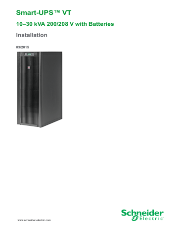Schneider Electric Smart-UPS VT Installation Manual | Manualzz