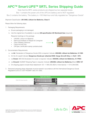 Schneider Electric Smart-UPS On-Line Instruction Sheet | Manualzz