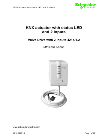 Schneider Electric KNX- Valve Drive System user guide | Manualzz