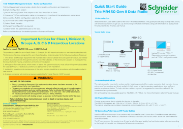 Schneider Electric Trio MR Quick Start Guide | Manualzz