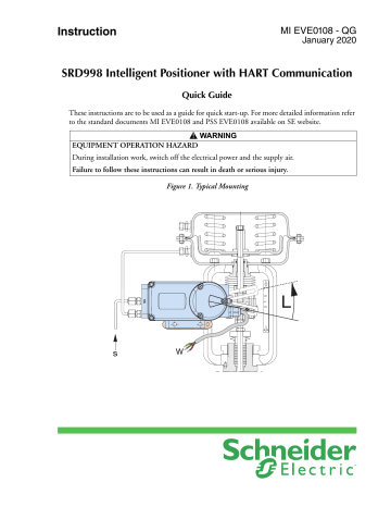 Schneider Electric SRD998 Intelligent Positioner Quick guide | Manualzz