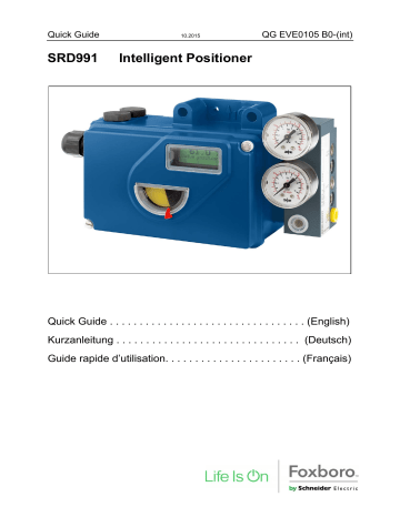 Schneider Electric SRD991 Intelligent Positioner User Guide | Manualzz