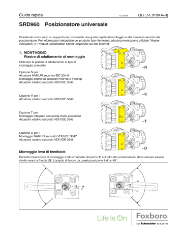 Schneider Electric SRD960 Posizionatore universale Guida Rapida | Manualzz