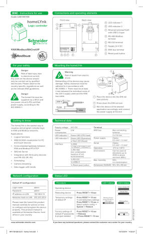 Schneider Electric Wiser for KNX Instruction Sheet | Manualzz