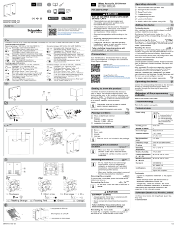 Schneider Electric Wiser AvatorOn 2G Dimmer Instruction Sheet | Manualzz