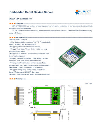 USR IOT USR-GPRS232-7S3 GSM Module Datasheet | Manualzz