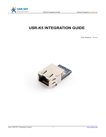 3.2 Network port operating indicator light description. USR IOT USR-K5 ...