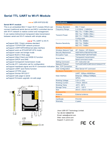 USR IOT USR-WIFI232-B2 WiFi Module Datasheet | Manualzz