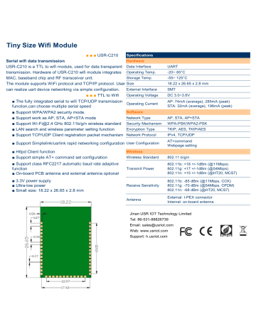 USR IOT USR-C210 Datasheet | Manualzz