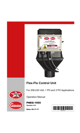 Cumberland PNEG-1955 - Flex-Flo Control Unit Owner's Manual | Manualzz