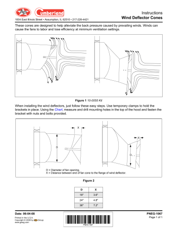 Cumberland PNEG-1067 - Wind Deflector Cones Owner's Manual | Manualzz
