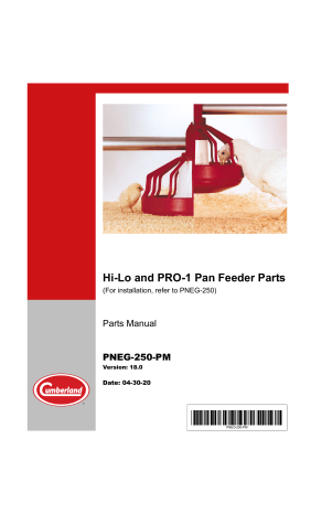 Cumberland PNEG-250-PM - Broiler and Breeder Pan Feeding Parts Owner's ...