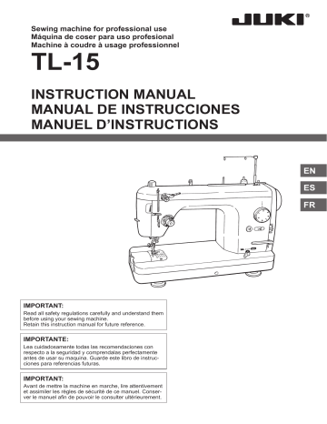 Juki TL-15 Mid-Arm Quilting and Piecing Machine Manual | Manualzz