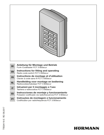 Hormann Funk-Codetaster FCT 3 BiSecur Bedienungsanleitung | Manualzz