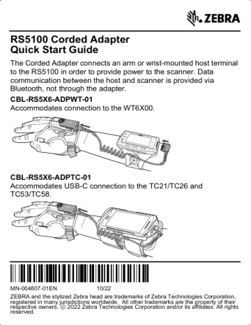 Zebra RS5100 Quick Start Guide | Manualzz