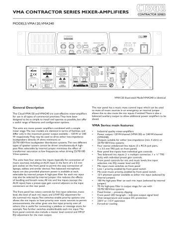 Cloud VMA Series Datasheet | Manualzz