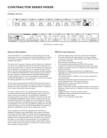 Cloud MX155 Datasheet | Manualzz