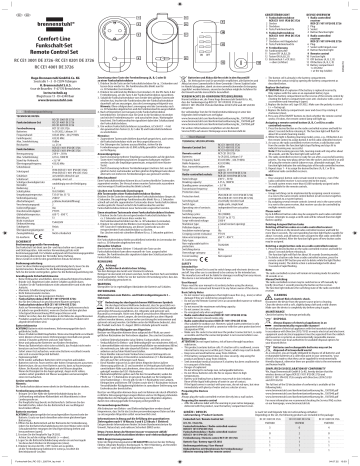 brennenstuhl Comfort-Line Remote Control Set 2x IP44 Instruction Manual | Manualzz