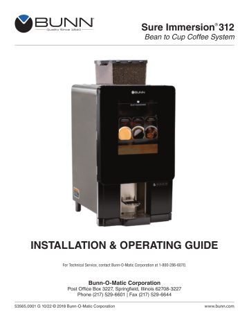 BUNN Sure Immersion® 312, 120/208-240V Installation Guide | Manualzz