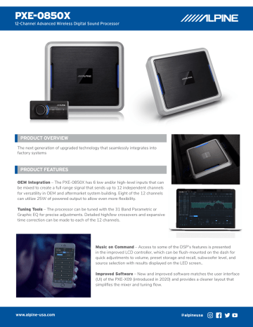 Alpine PXE-0850X Sound Processor Tech Sheet | Manualzz