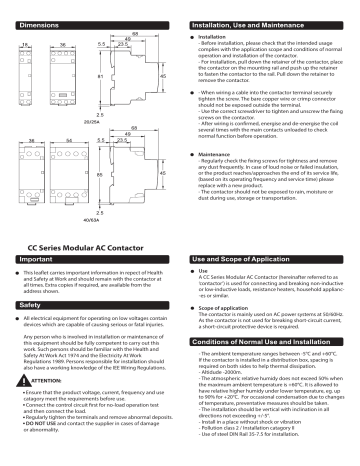 Crompton Controls Modular AC Contactors Series 3000 standard starter Owner manual | Manualzz