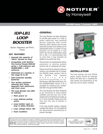 Notifier 002-629 Data Sheet | Manualzz