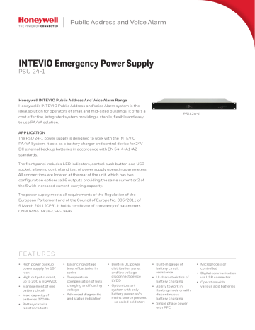 Notifier INTEVIO Data Sheet | Manualzz