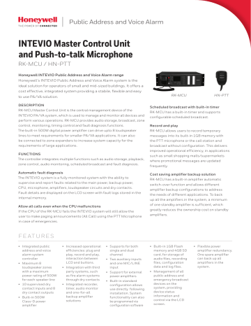 Notifier INTEVIO Data Sheet | Manualzz