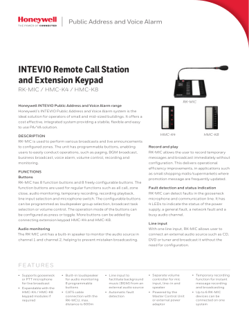 Notifier INTEVIO Data Sheet | Manualzz
