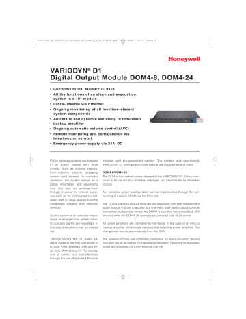 Notifier VARIODYN D1 Data Sheet | Manualzz