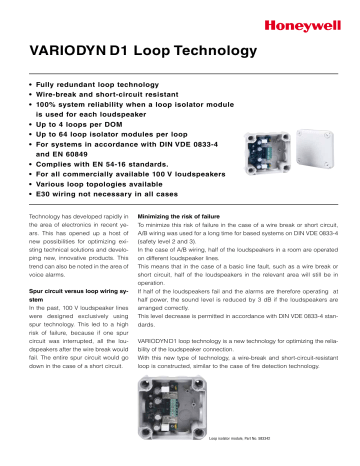 Notifier VARIODYN D1 Data Sheet | Manualzz