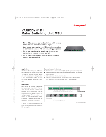 Notifier VARIODYN D1 Data Sheet | Manualzz