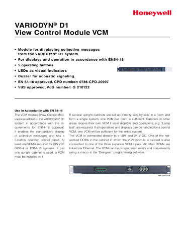 Notifier VARIODYN D1 Data Sheet | Manualzz