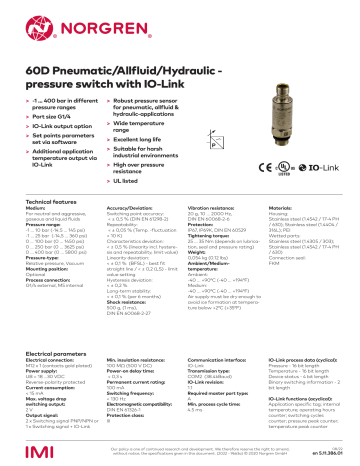 Norgren 60D-P250G-DD1-AA switch Datasheet | Manualzz