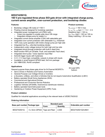 Infineon 6ED2742S01Q Gate Driver Data Sheet | Manualzz