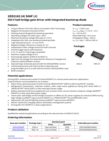 Infineon 2ED21834S06J Gate Driver Data Sheet | Manualzz