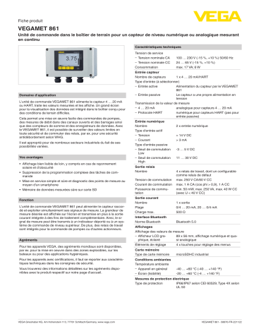 Vega VEGAMET 861 Robust controller and display instrument for level ...