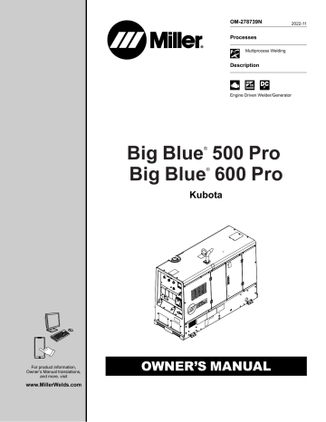 Miller BIG BLUE 600 PRO Owner’s Manual | Manualzz