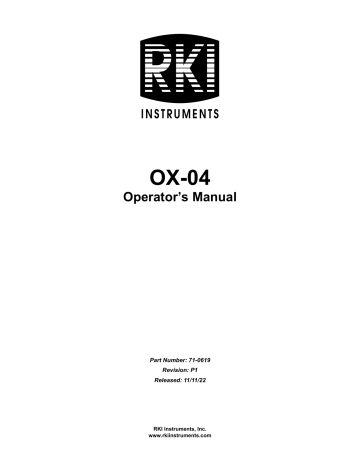RKI Instruments OX-04 Operator’s manual | Manualzz