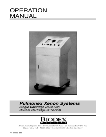 Biodex Pulmonex Xenon Systems Operation Manual | Manualzz
