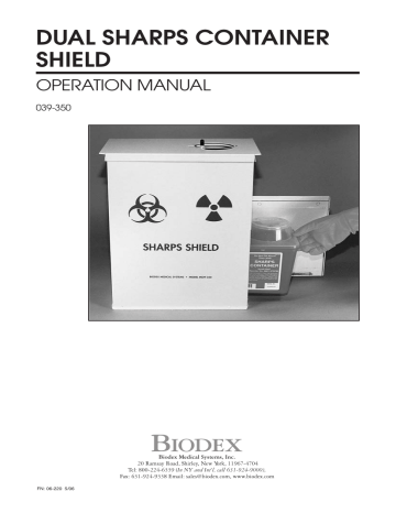 Biodex Dual Sharps Container Shield Operation Manual | Manualzz