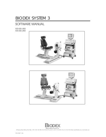 Biodex System 3 Software Owner's Manual | Manualzz